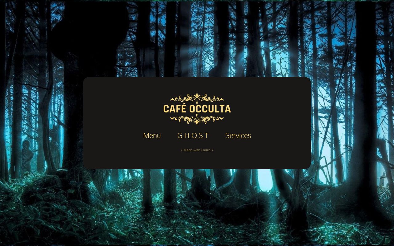 Occultist Café Menu